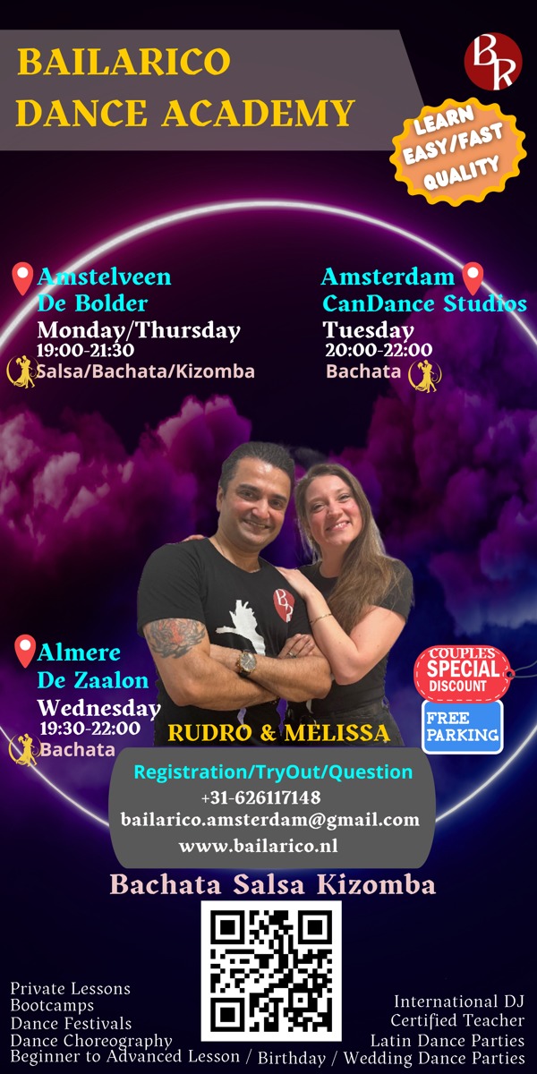 Wo 3 jun 2026: Wednesday Salsa/Bachata/Kizomba Try-Out door Bailarico ...